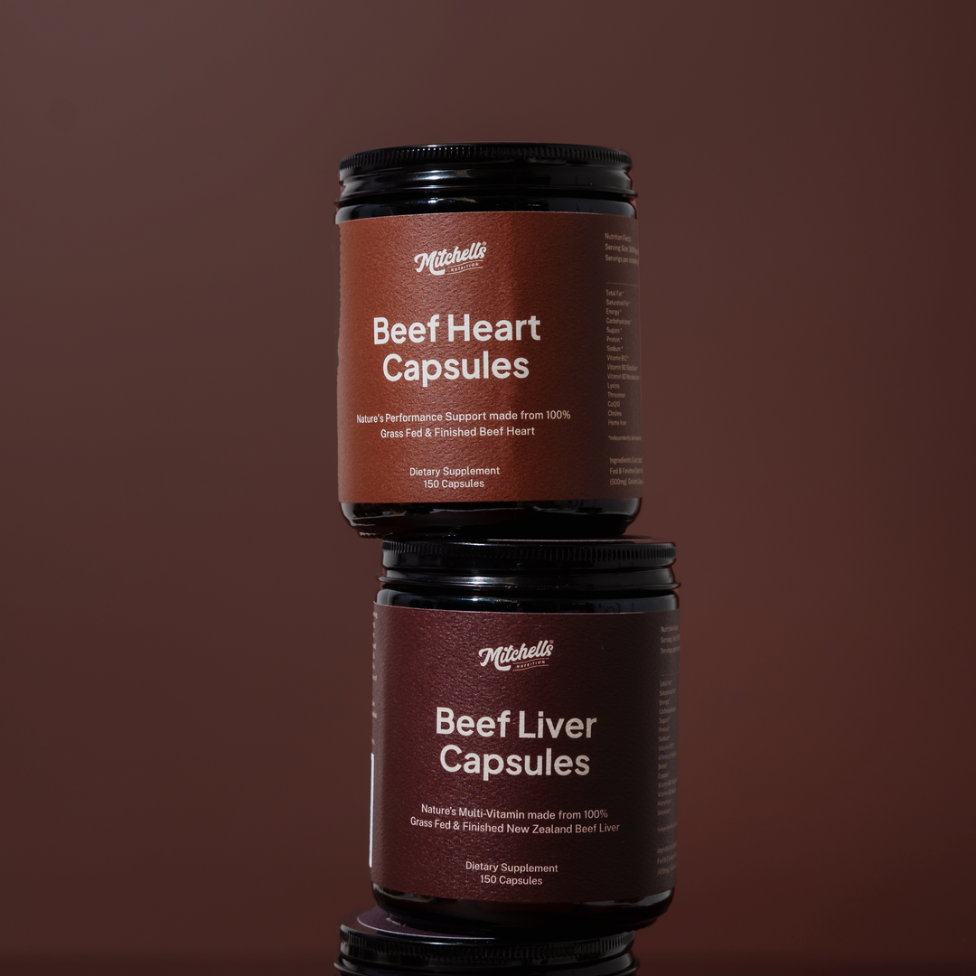 Beef Heart Capsules | Grass Fed & Finished NZ Beef | Mitchells Nutrition