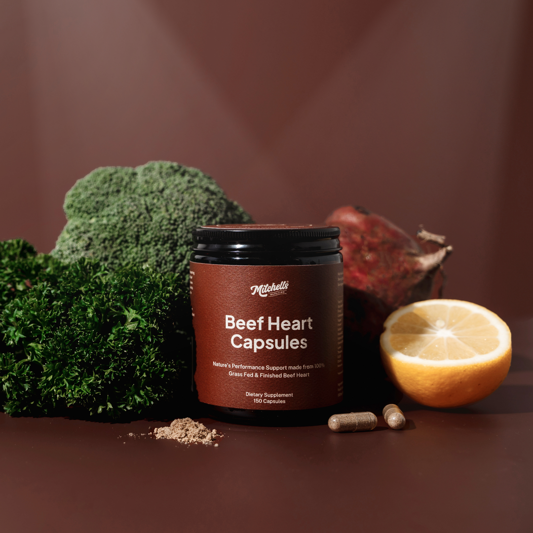 Beef Heart Capsules | Grass Fed & Finished NZ Beef | Mitchells Nutrition
