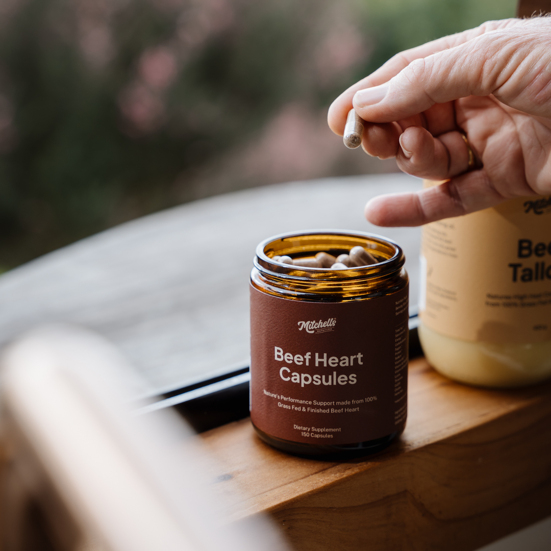 Beef Heart Capsules | Grass Fed & Finished NZ Beef | Mitchells Nutrition