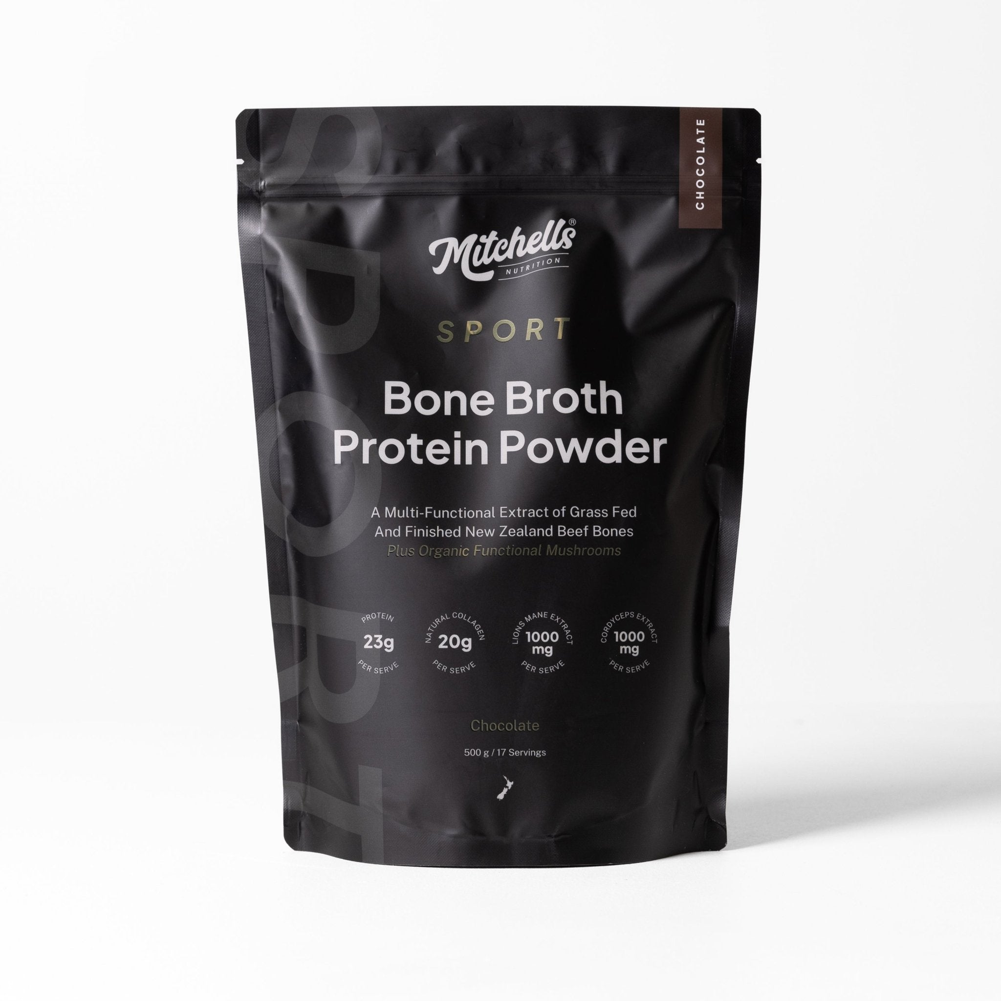 Bone Broth Protein & Functional Mushrooms | Chocolate | Mitchells Nutrition