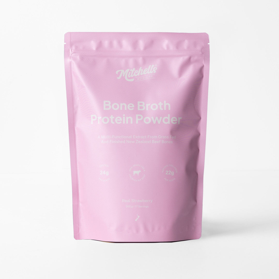 Bone Broth Protein Powder 500g | Strawberry | Mitchells Nutrition