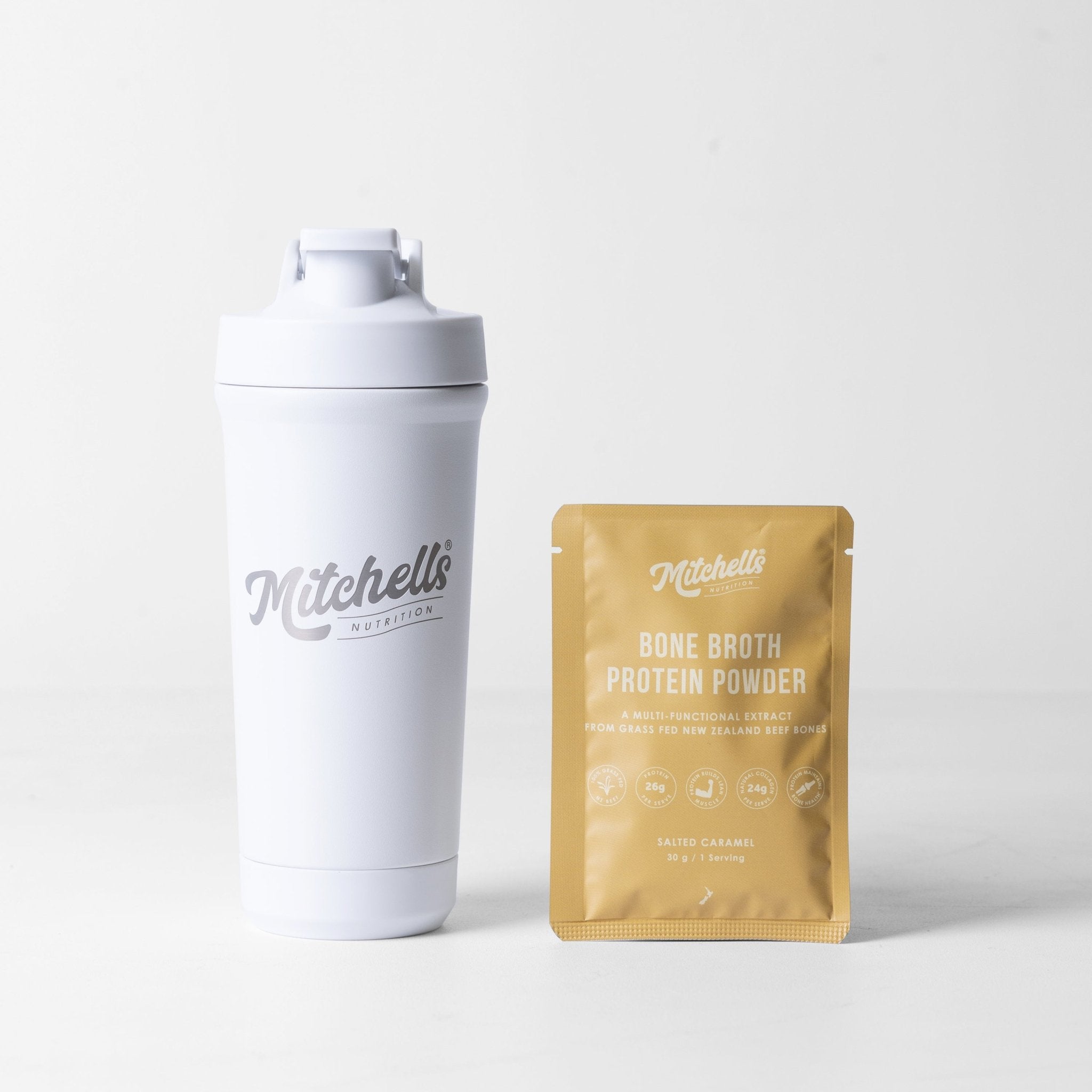 Premium Stainless Shaker + BONUS Single Serve - Mitchells Nutrition